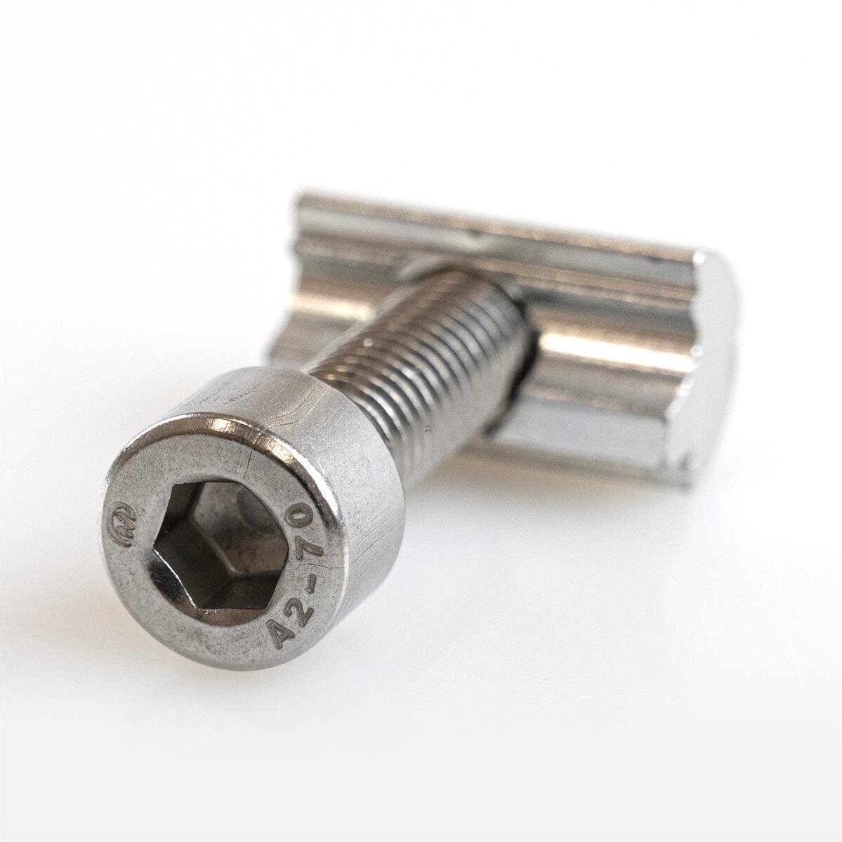 100 x SET Zylinderkopfschraube M8 x 20mm für Module 30mm M8 Nutenstei ...