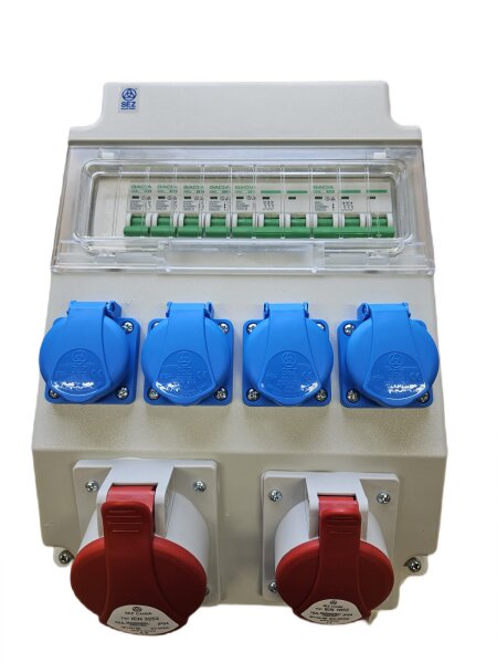Wandverteiler Stromverteiler CEE 32A 16A 230V Schuko mit Sicherungen ...